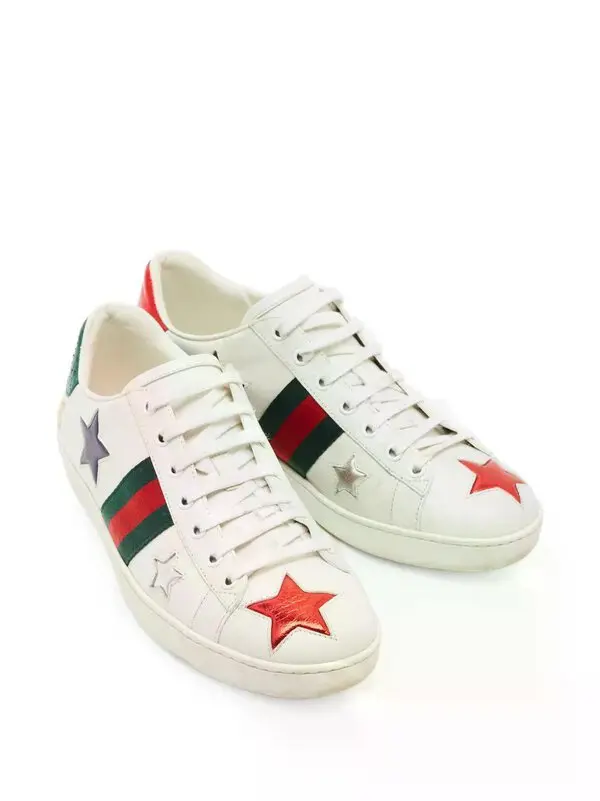 Gucci Ace Web Star Motif Sneakers - White