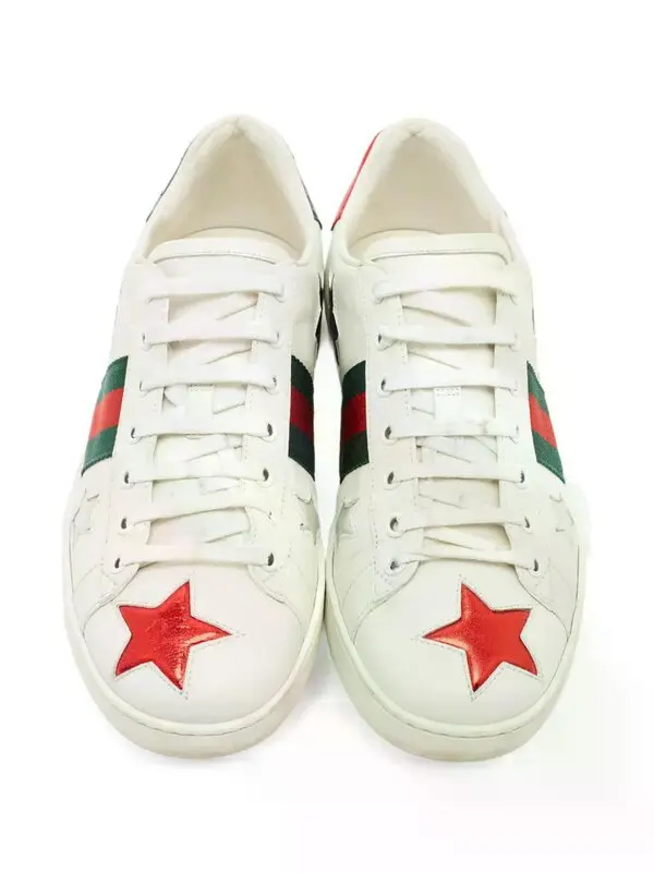 Gucci Ace Web Star Motif Sneakers - White