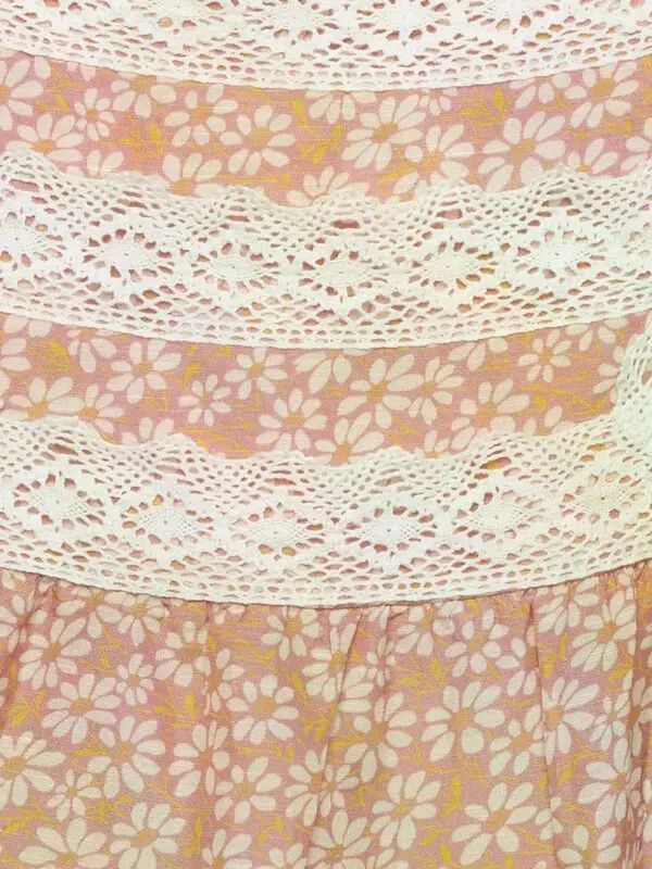 Maje Floral-print Lace-trim Mini Dress