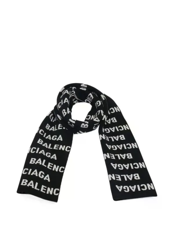 Balenciaga Logo Intarsia Scarf
