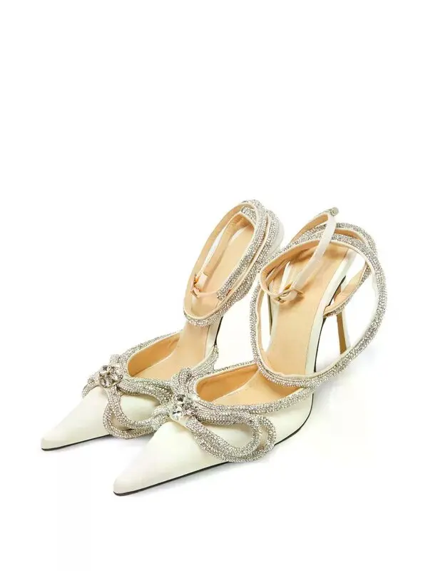 Mach & Mach Double Bow Crystal-embellished Heeled Pumps