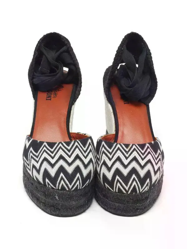 Missoni Zigzag Ankle Wrap Platform Wedge Sandals