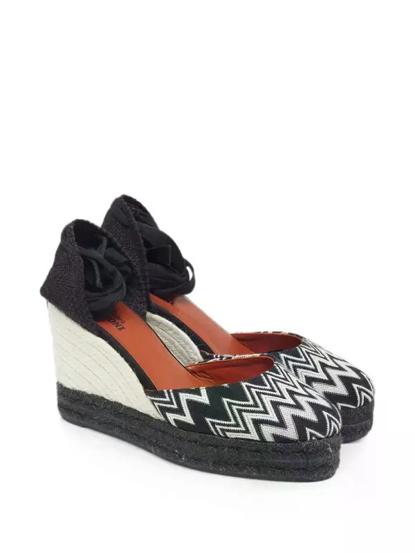 Missoni Zigzag Ankle Wrap Platform Wedge Sandals