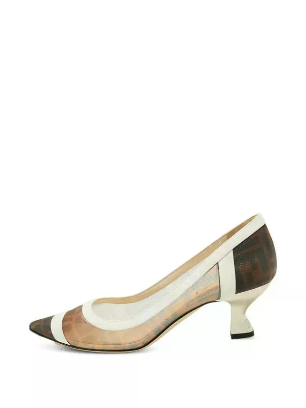 Fendi Colibri Zucca Mesh Pumps - White