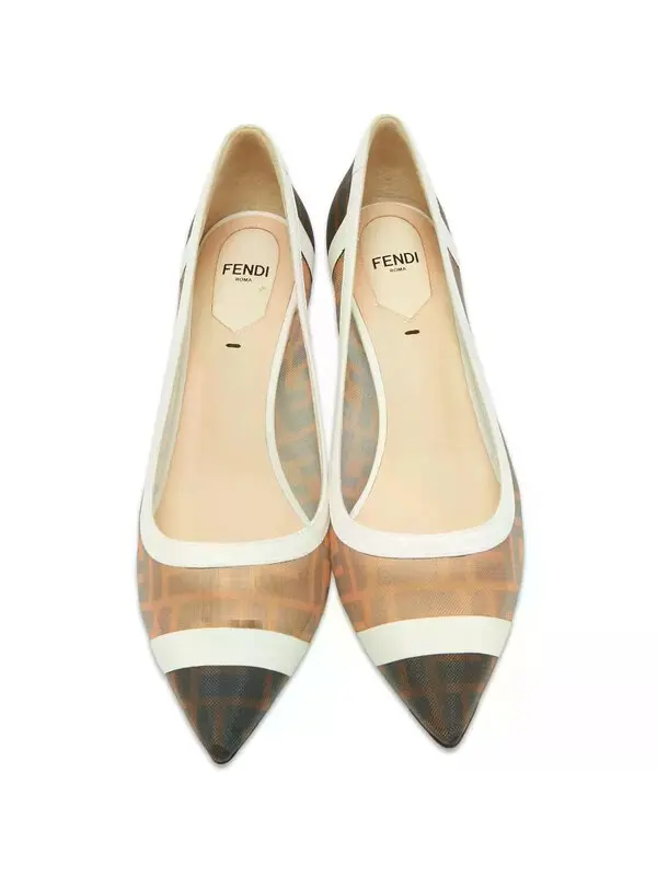 Fendi Colibri Zucca Mesh Pumps - White
