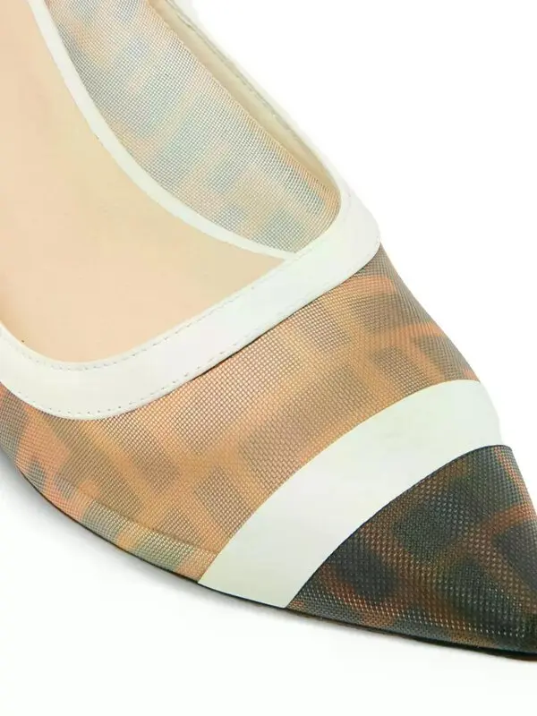 Fendi Colibri Zucca Mesh Pumps - White