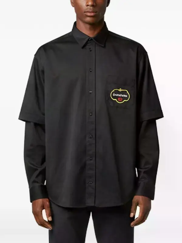 Balenciaga Logo-embroidered Double-sleeve Shirt