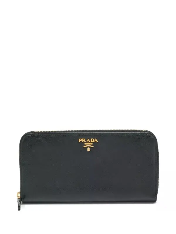 Prada Saffiano-leather Logo-plaque Wallet - Black
