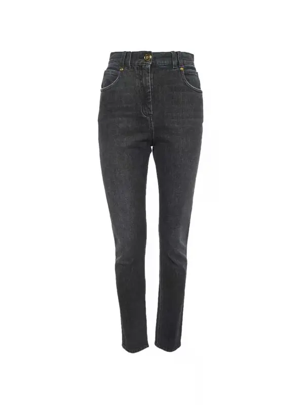 Balmain Faded Wash Skinny Jeans - Black