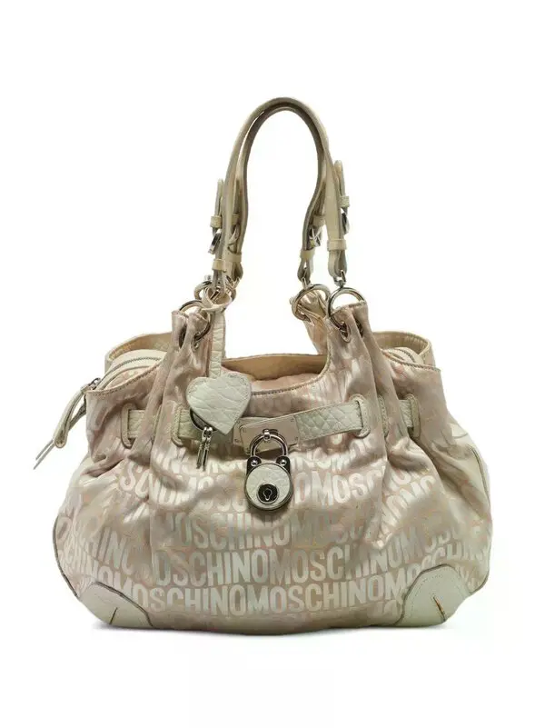 Moschino Padlock Detail Tote Bag - Neutrals