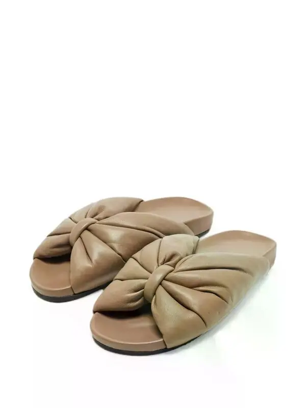 Balenciaga Knot Leather Flat Sandals