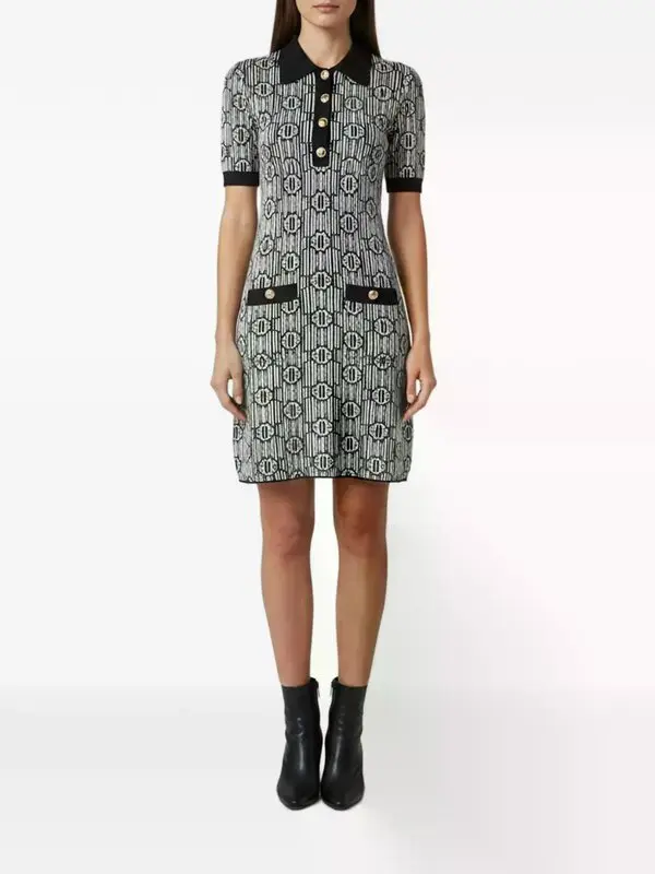 Maje Risola Pattern-knit Mini Dress - White