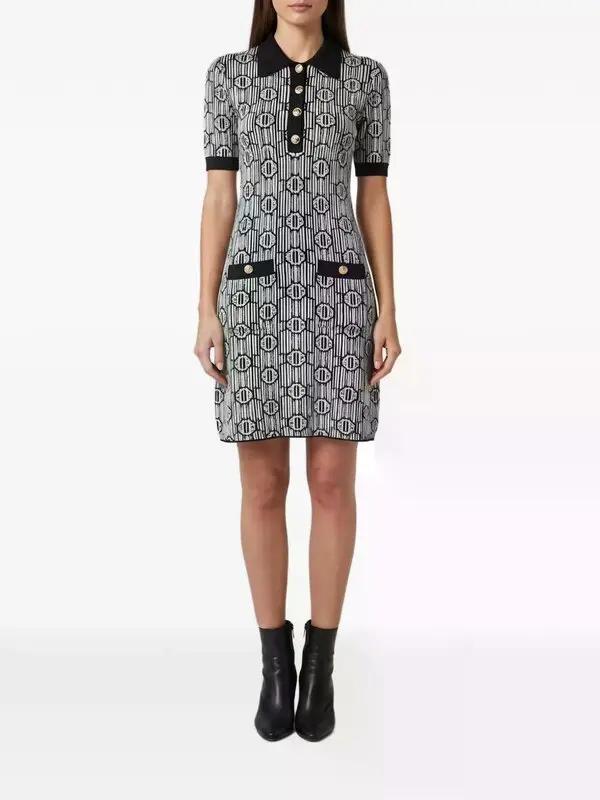 Maje Geometric Print Knit Mini Dress