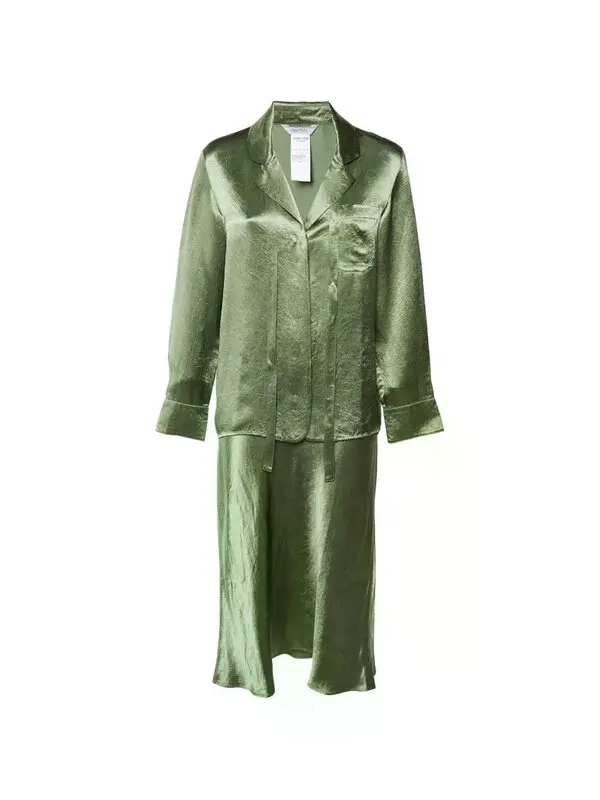 Max Mara Satin-effect Skirt And Shirt Set