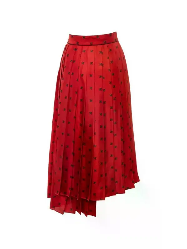 Fendi Karligraphy Pleated Midi Skirt