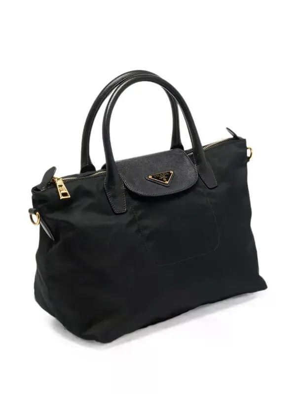 Prada Leather-trim Tote Bag