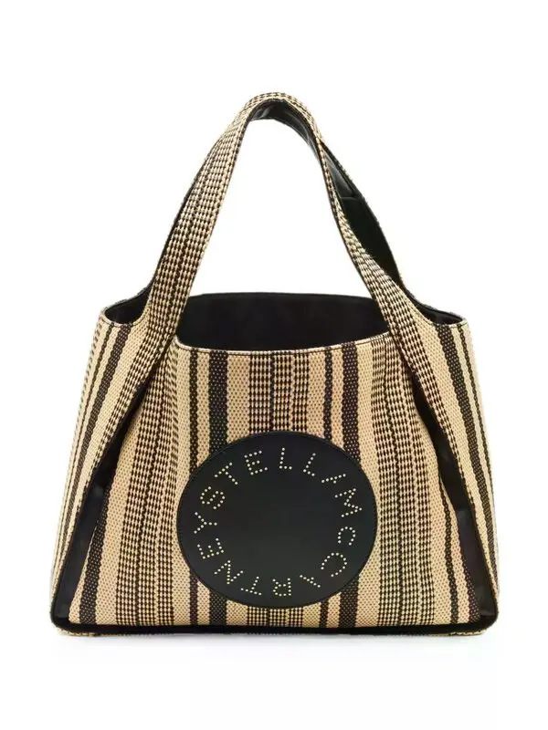Stella McCartney Logo Stripe Tote Bag - Neutrals
