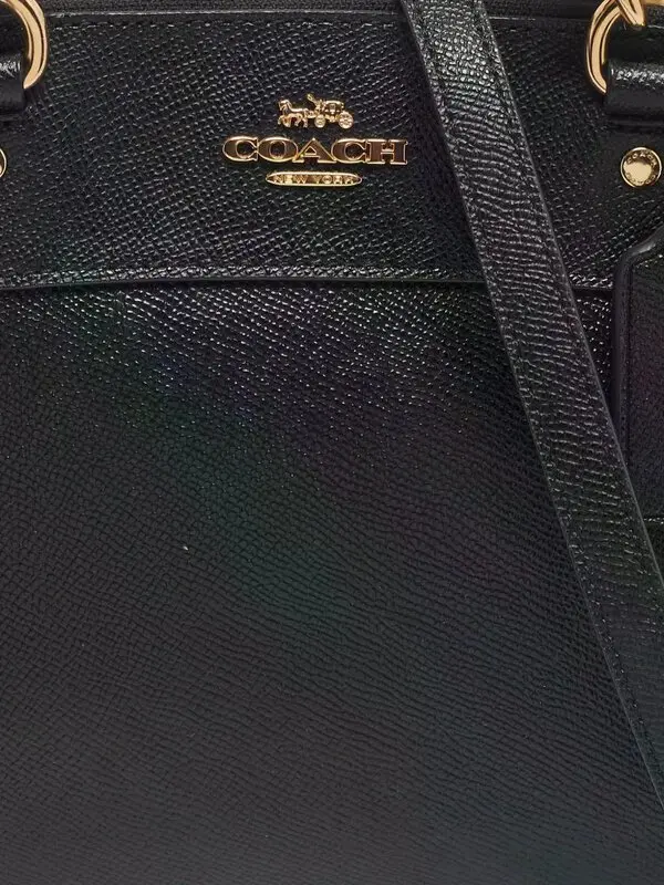 COACH Mini Brooke Carryall Leather Tote Bag - Black