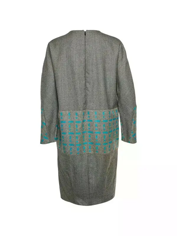 Fendi Abstract-print Long-sleeve Shift Midi Dress