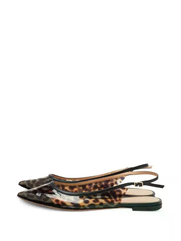 GIANVITO ROSSI Animal-print Slingback Ballet Flats
