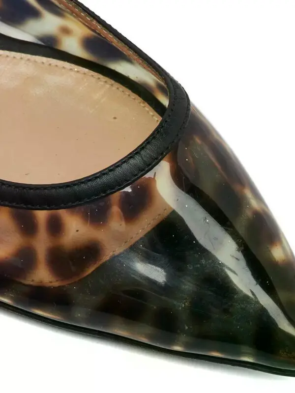 GIANVITO ROSSI Animal-print Slingback Ballet Flats