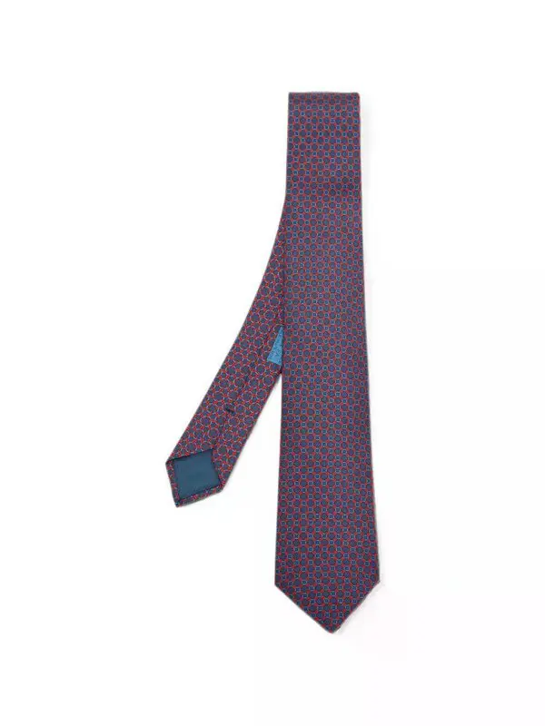 Hermès At'h Twillbi Silk Tie - Blue