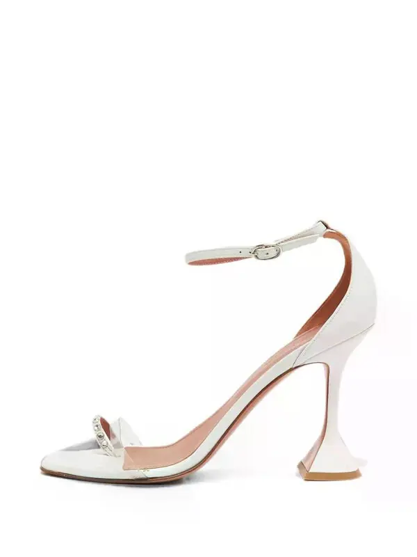 Amina Muaddi Oya Ankle Strap Sandals - White