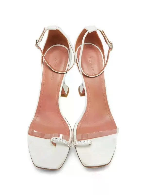Amina Muaddi Oya Embellished Ankle Strap Sandals