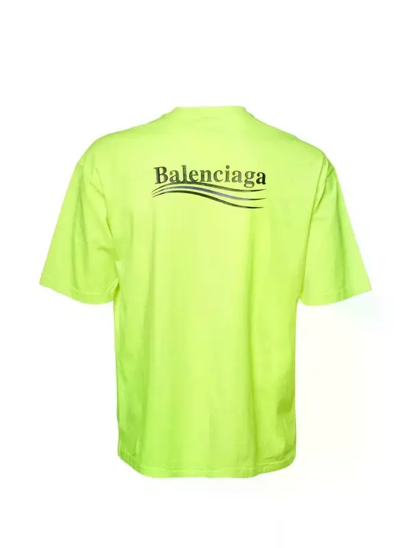 Balenciaga Logo Graphic Cotton T-shirt - Yellow