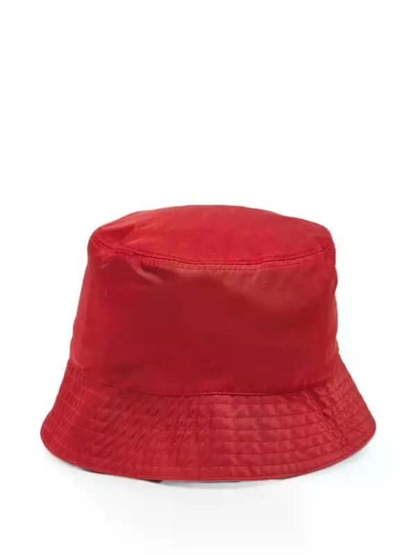 Prada Enamel Triangle Logo Bucket Hat