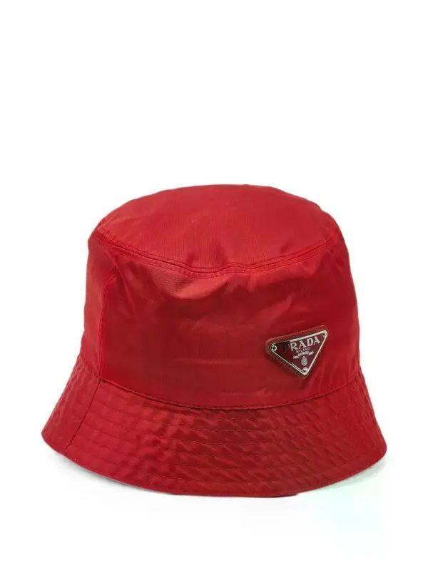 Prada Enamel Triangle Logo Bucket Hat