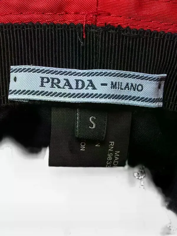 Prada Enamel Triangle Logo Bucket Hat