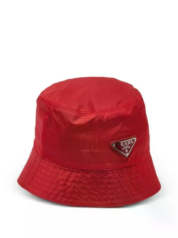 Prada Enamel Triangle Logo Bucket Hat