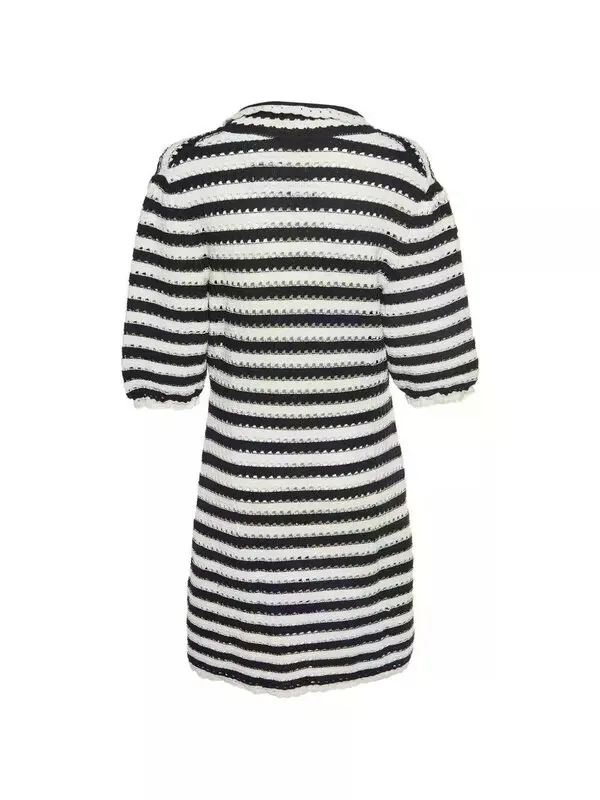Maje Striped Rosette-detail Mini Dress - Blue