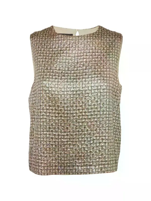 Max Mara Jacquard Sleeveless Top - Gold
