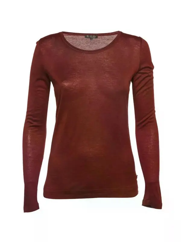 Loro Piana Crew Neck Jersey Top - Red