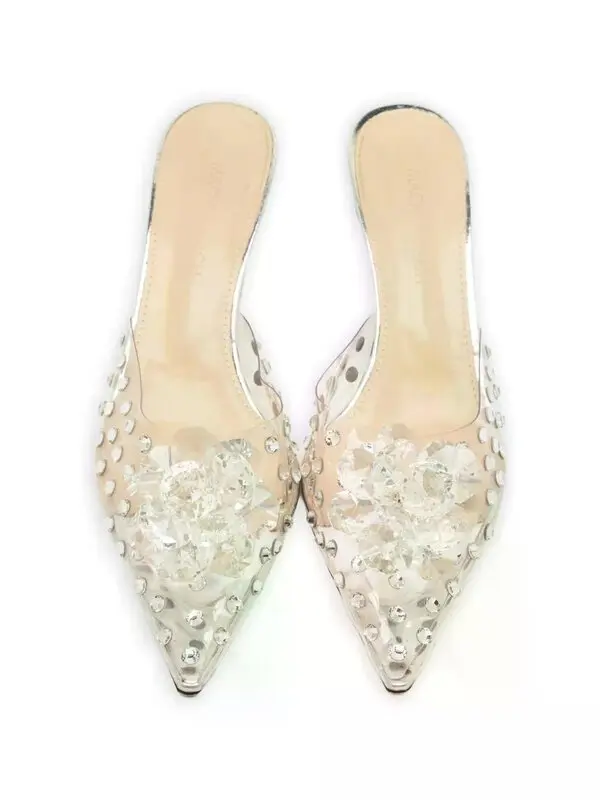Mach & Mach Crystal-embellished Pointed Toe Mules