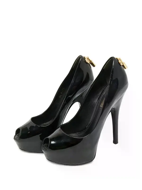 LOUIS VUITTON Peep-toe Pumps With Gold-tone Hardware