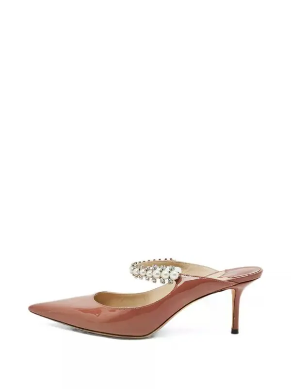 JIMMY CHOO Bing Crystal-embellished Heeled Mules - Brown
