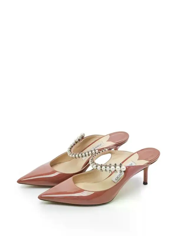 JIMMY CHOO Bing Crystal-embellished Heeled Mules - Brown