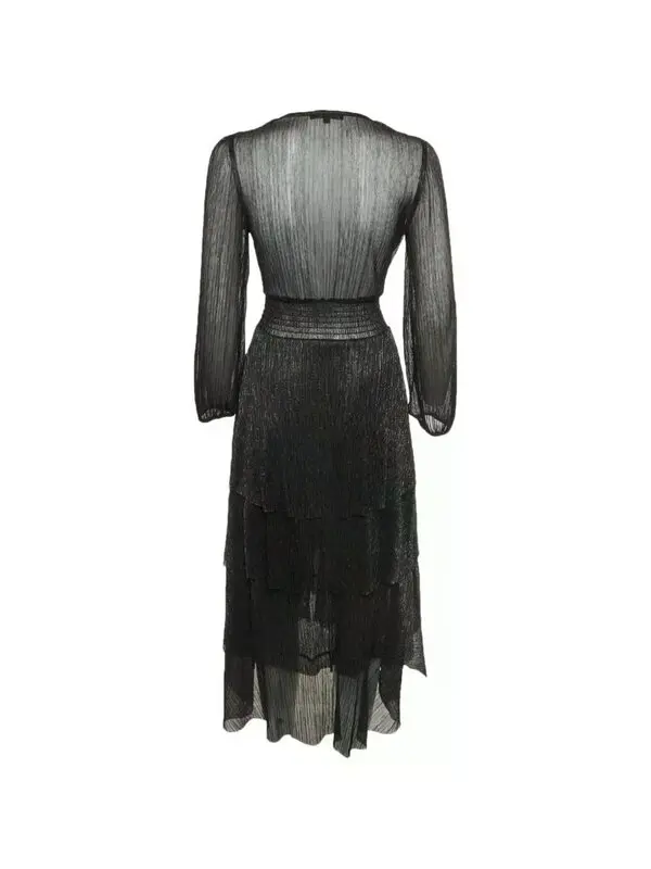 Maje Asymmetric Tiered Midi Dress