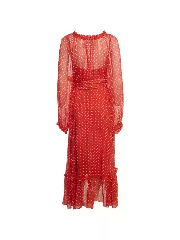 Zimmermann Polka-dot Ruffled Midi Dress