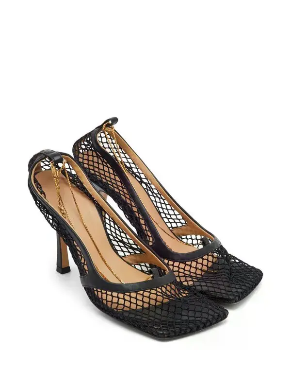 Bottega Veneta Mesh Heeled Pumps - Black