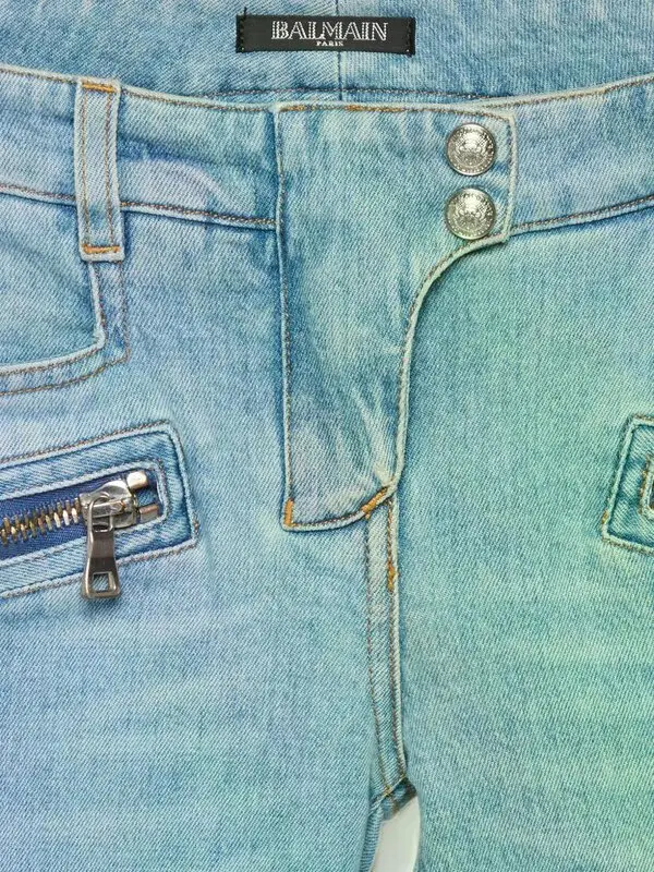 Balmain Paneled Zip-details Jeans