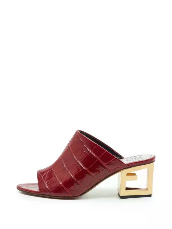 Givenchy Triangle Croc-embossed Heeled Mules