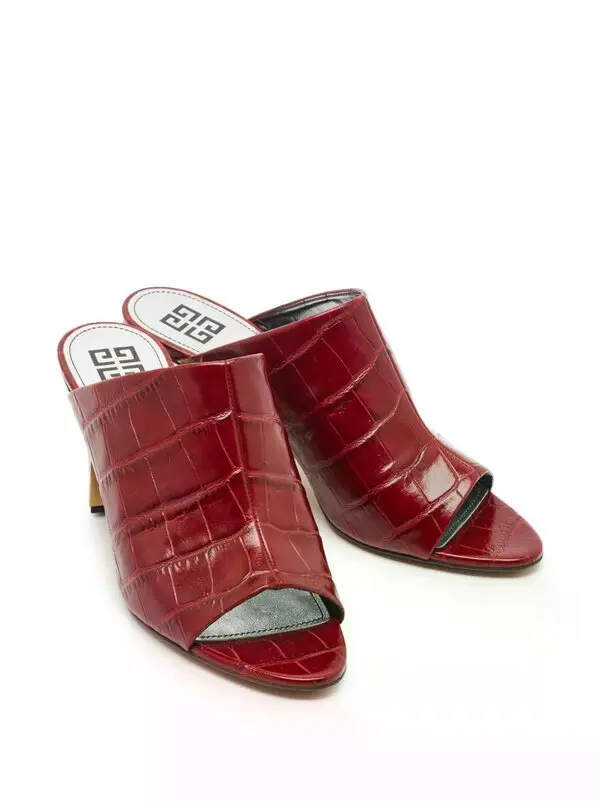 Givenchy Triangle Croc-embossed Heeled Mules