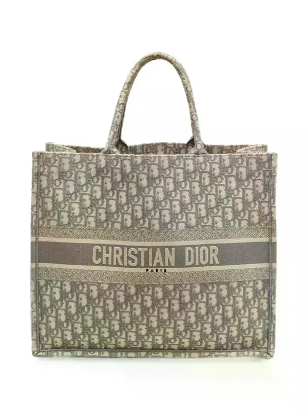 Dior Large Book Oblique Tote Bag - Grey