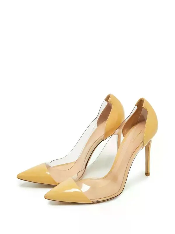 GIANVITO ROSSI Plexi Pointed-toe Pumps - Neutrals