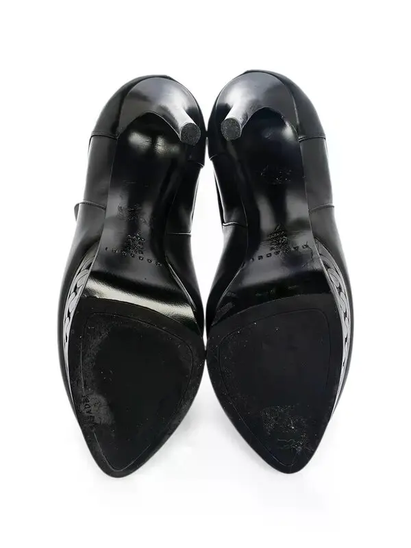 Casadei Calf Leather Platform Ankle Boots - Black