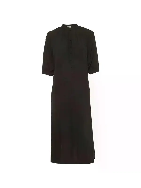 Celine Button-up High-neck Midi Dress - Black
